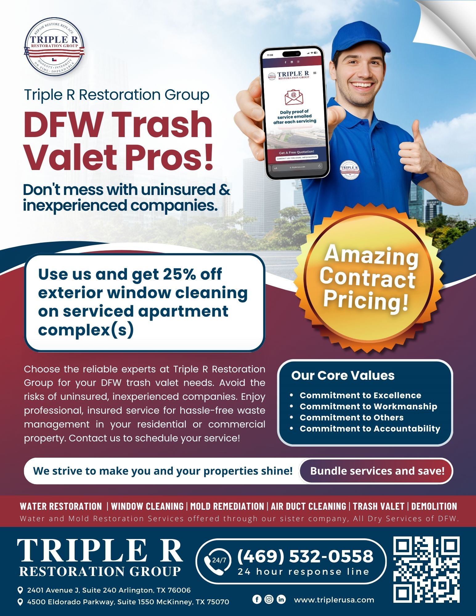 Trash Valet Services in DFW | Triple R Restoration Group